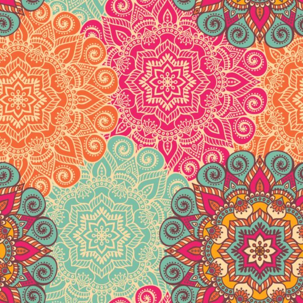 Multi Color Mandala Design Wallpaper for Wall - Magicdecor®