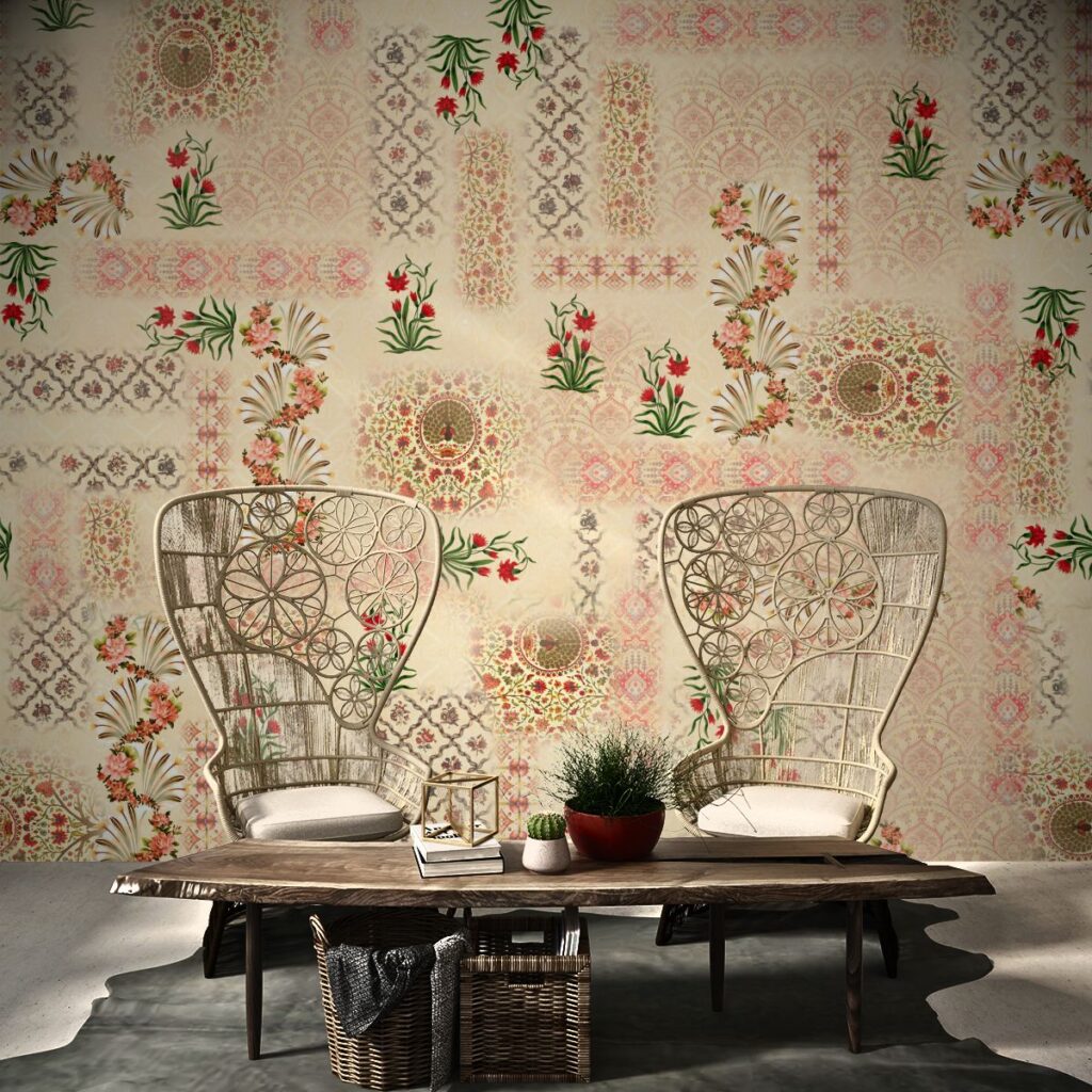Vintage Luxe Brocade Charm wallpaper for Living Room - Magicdecor®