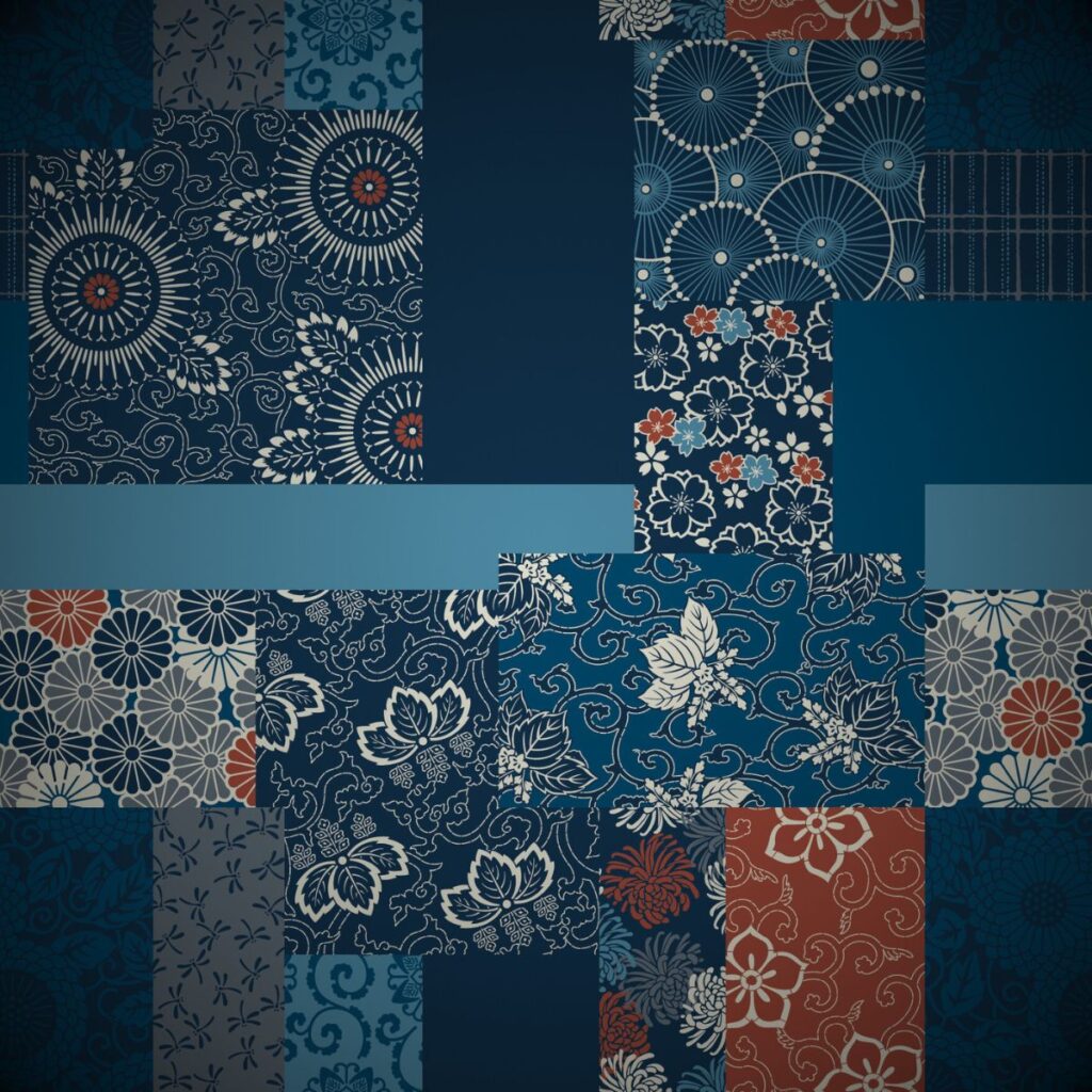 Blue Pattern Patchwork Wallpaper for Living Room - Magicdecor®