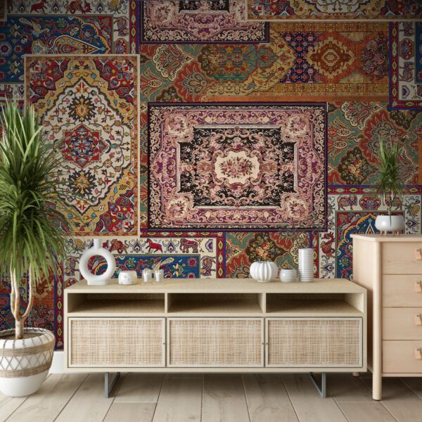 Royal Resplendence Patchwork Wall Décor Premium Texture Wallpaper ...