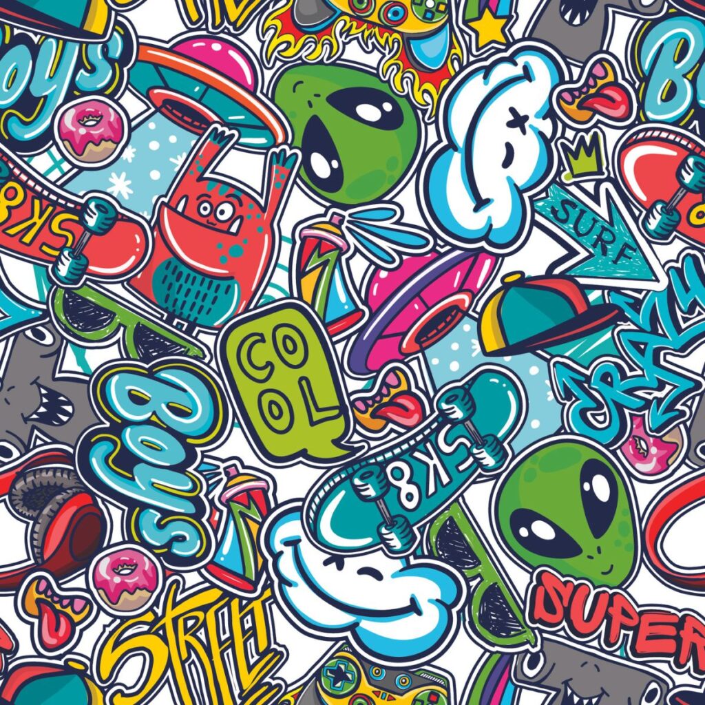 Cool Graffiti Wallpaper for Kids and Teenagers Rooms - Magicdecor®