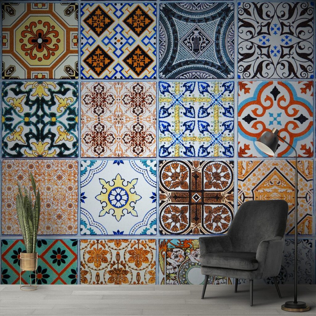 Modern Azulejo Mural Wallpaper for Walls - Magicdecor®