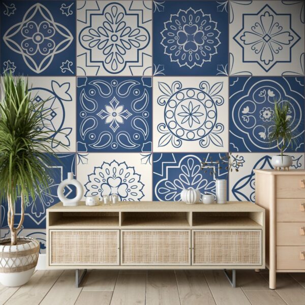 Portugal-Inspired Tile Pattern Wallpaper - Magicdecor®