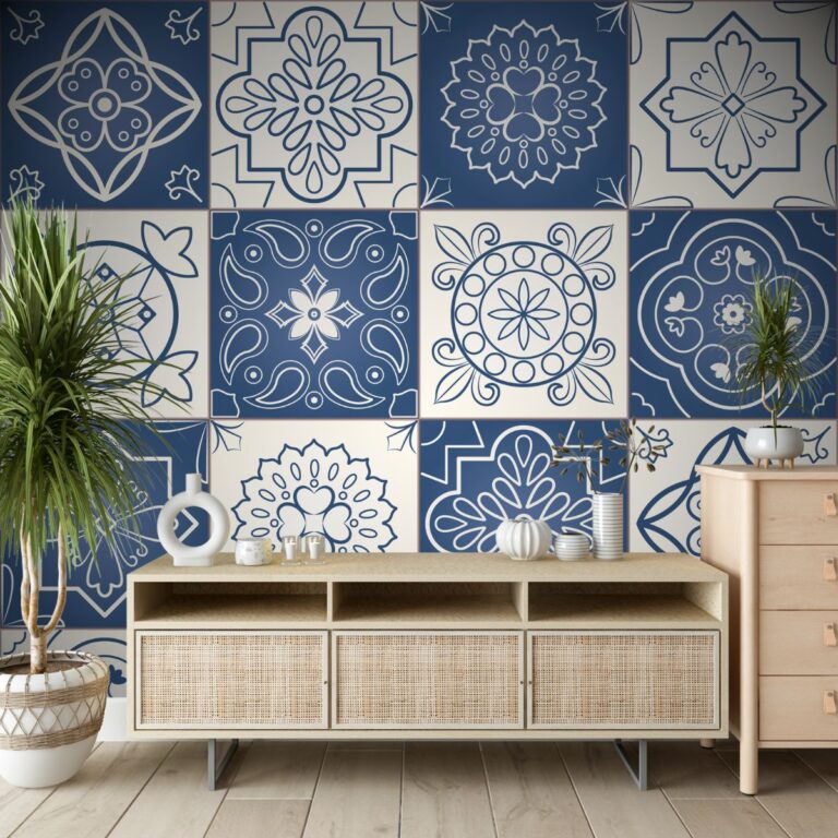 Portugal-Inspired Tile Pattern Wallpaper - Magicdecor®