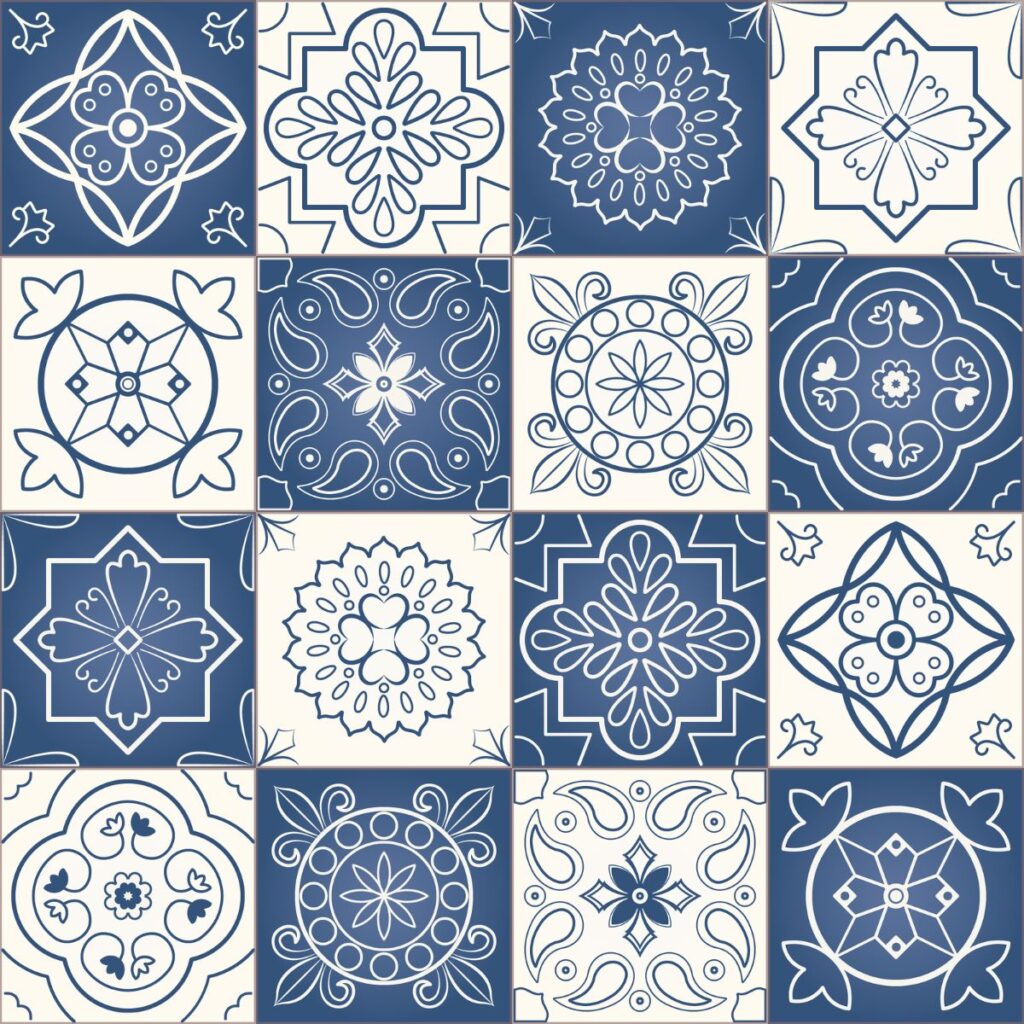 Portugal-Inspired Tile Pattern Wallpaper - Magicdecor®