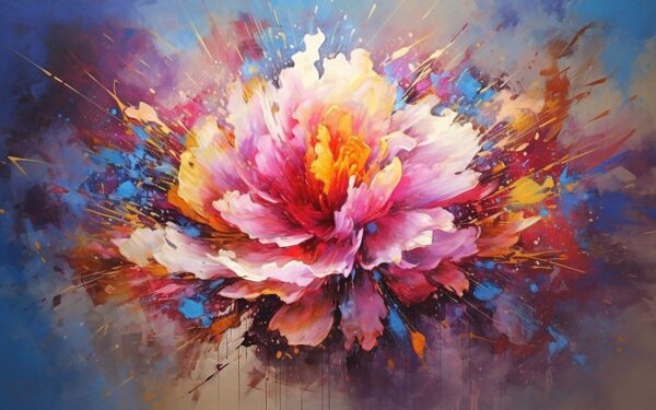 Modern Abstract Art of Lotus on Canvas Wallpaper for Wall - Magicdecor®