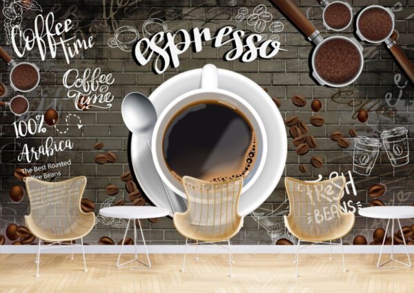 Coffee Themed Wallpaper for Wall - Magicdecor®