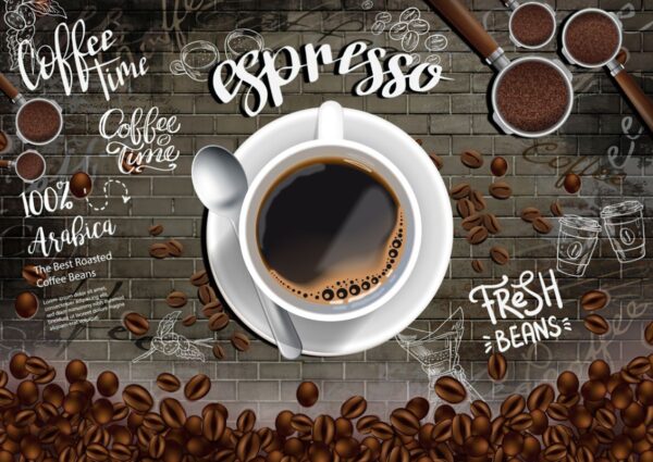 Coffee Themed Wallpaper for Wall - Magicdecor®