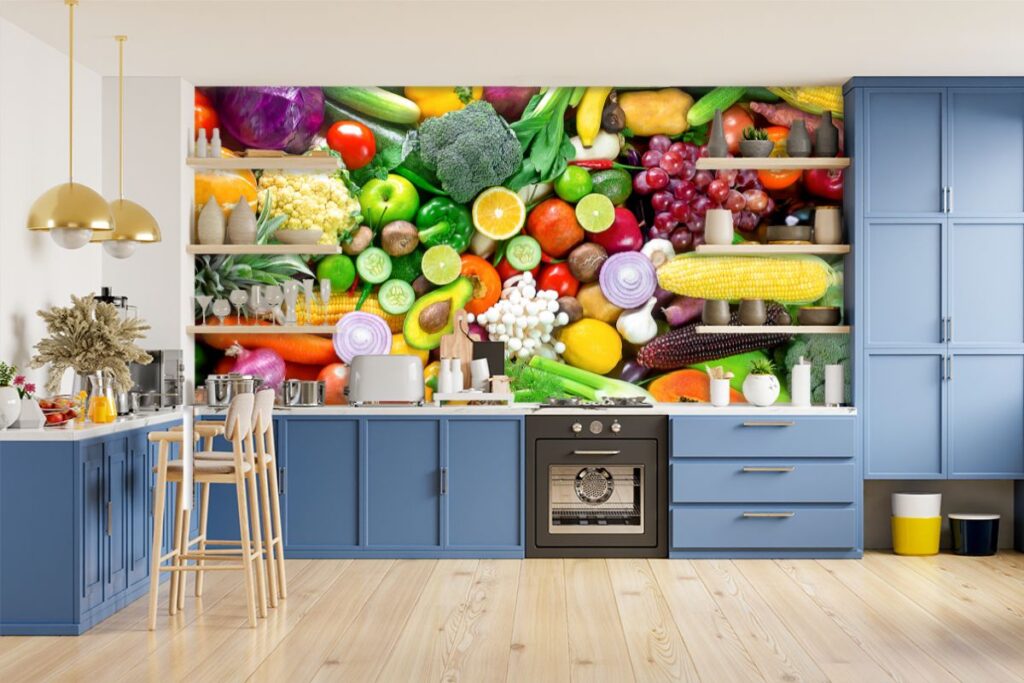 Fresh Vegetables and Fruits Wallpaper for Wall - Magicdecor®