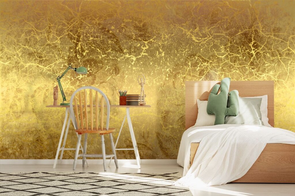Abstract Golden Grunge Pattern Wallpaper for Wall - Magicdecor®