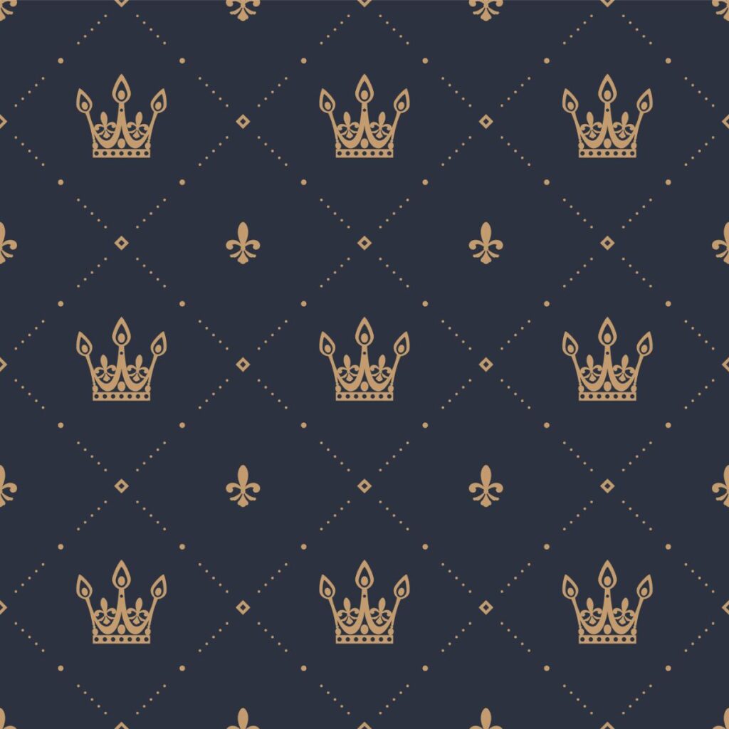 Retro Royal Golden Crown Pattern Style Wallpaper for Wall - Magicdecor®