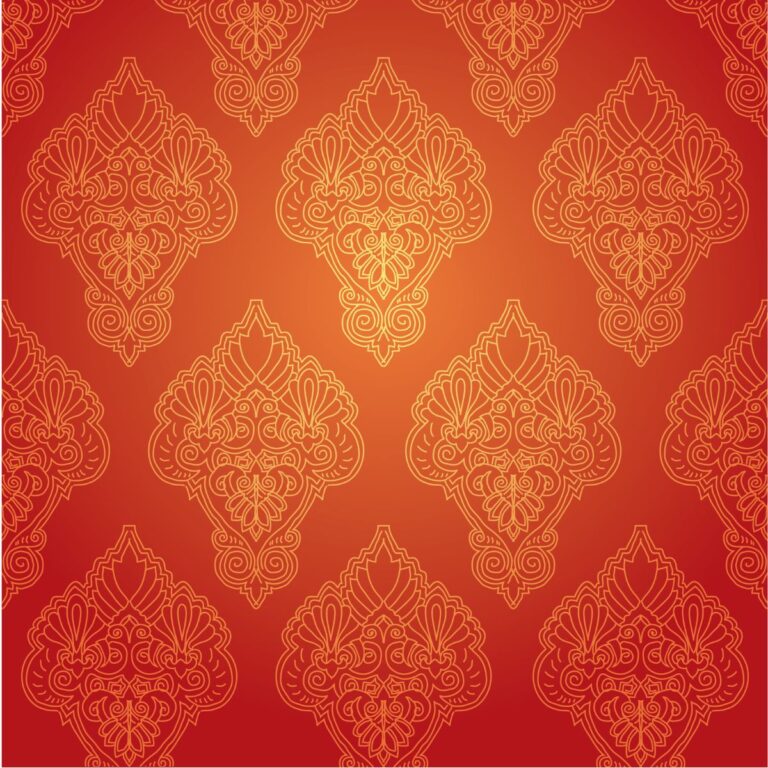 Royal Gold and Red Indian Pattern Wallpaper for Wall - Magicdecor®