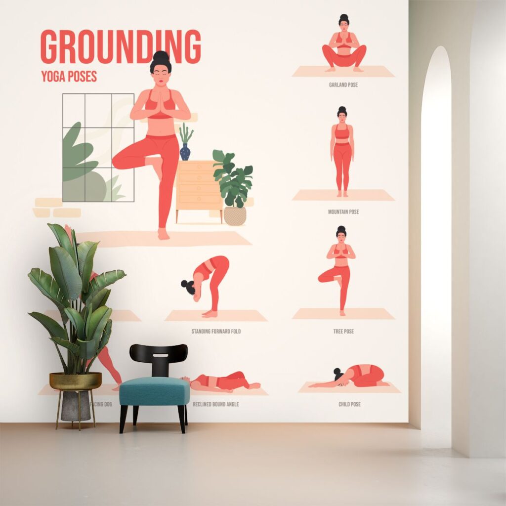 Grounding Yoga Poses Wallpaper for Wall - Magicdecor®