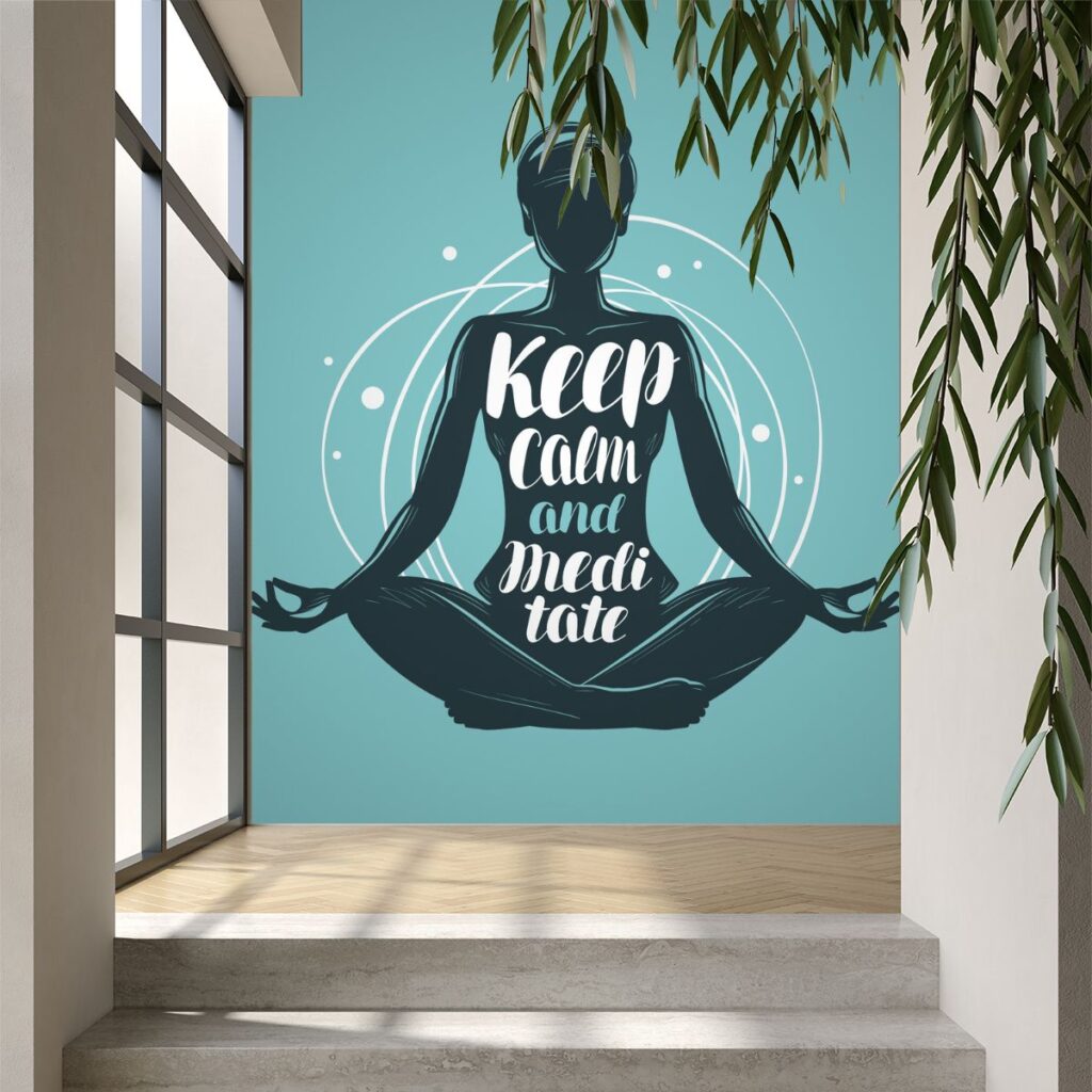 Keep Calm and Meditate Yoga Wallpaper - Magicdecor®
