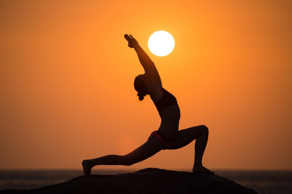 Warrior Yoga Pose by Woman Wallpaper for Wall - Magicdecor®