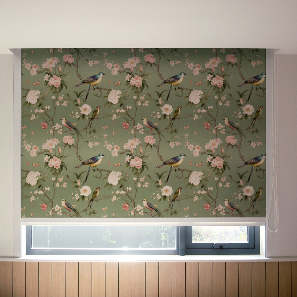 Chinoiserie Castleton and Rose Roller Blind - Magicdecor®