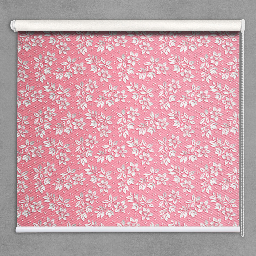 3D Look Pink Floral Roller Window Blinds - Magicdecor®