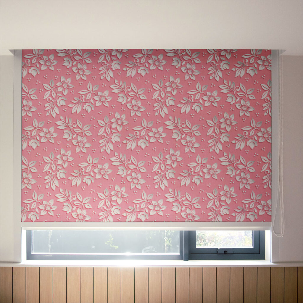 3D Look Pink Floral Roller Window Blinds - Magicdecor®