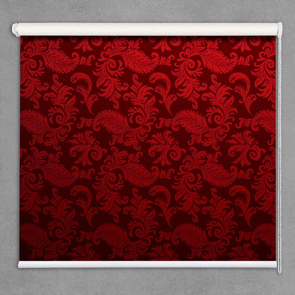 Retro Red Floral Roller Blinds for Windows - Magicdecor®