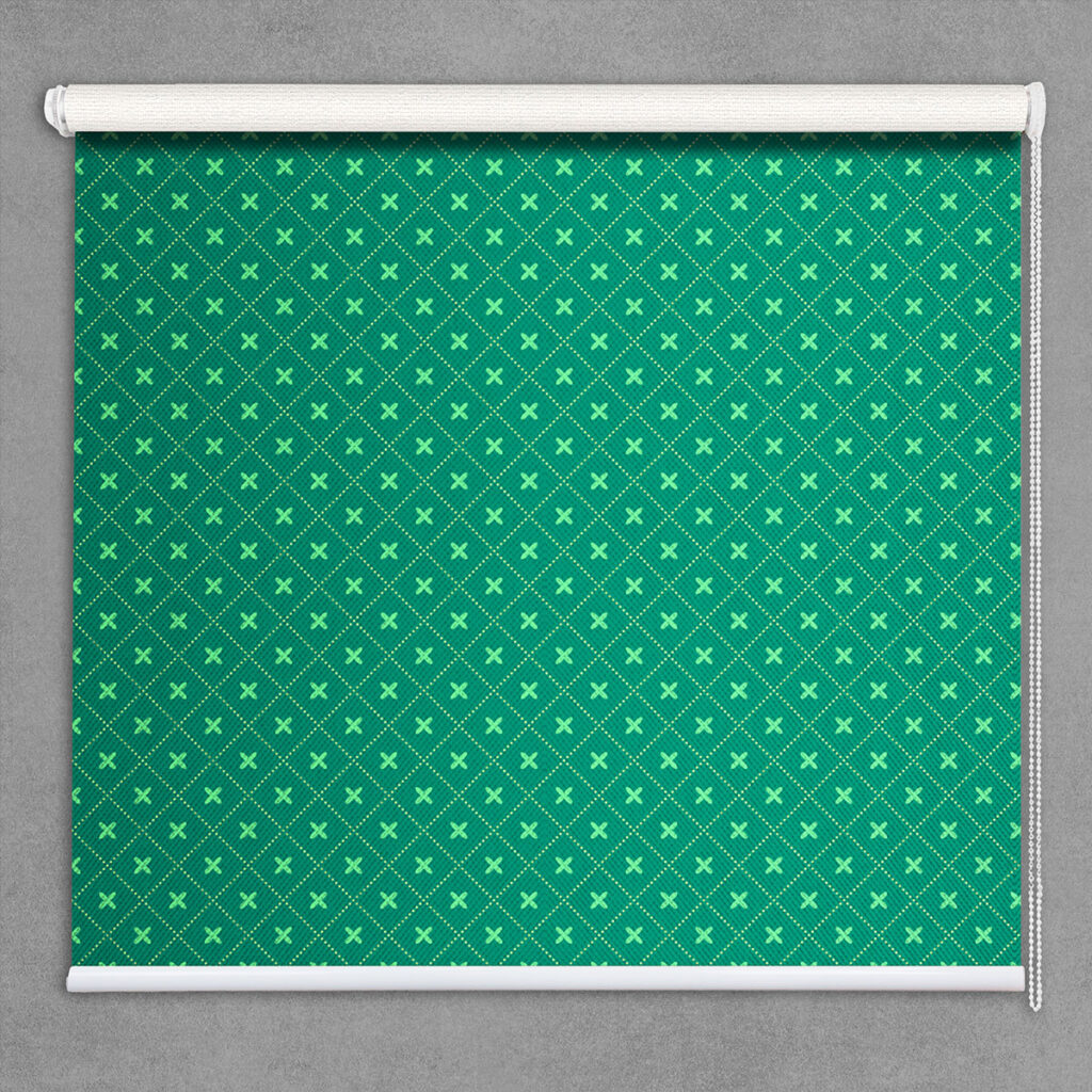Green Geometric Pattern Roller Window Blinds - Magicdecor®