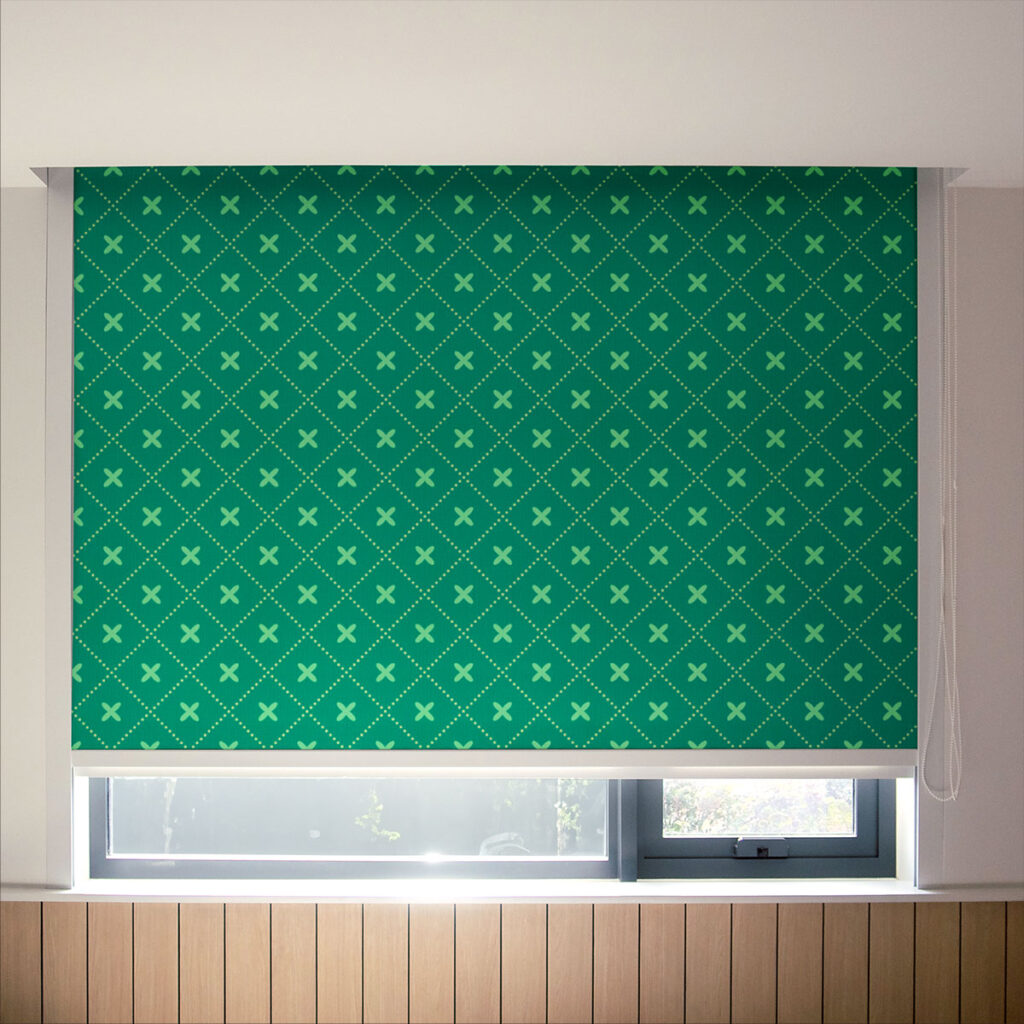 Green Geometric Pattern Roller Window Blinds - Magicdecor®