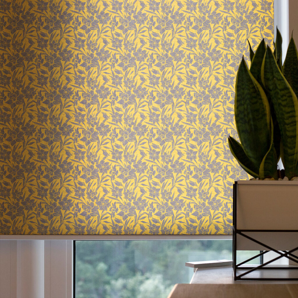 Golden Glow Yellow Patterned Roller Blinds - Magicdecor®