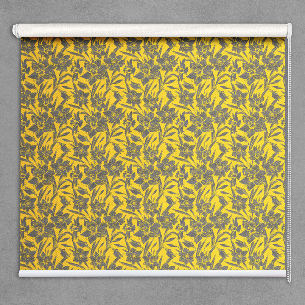 Golden Glow Yellow Patterned Roller Blinds - Magicdecor®