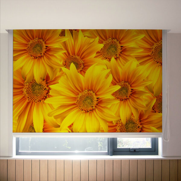 Sunflower yellow patterned roller Blinds - Magicdecor®