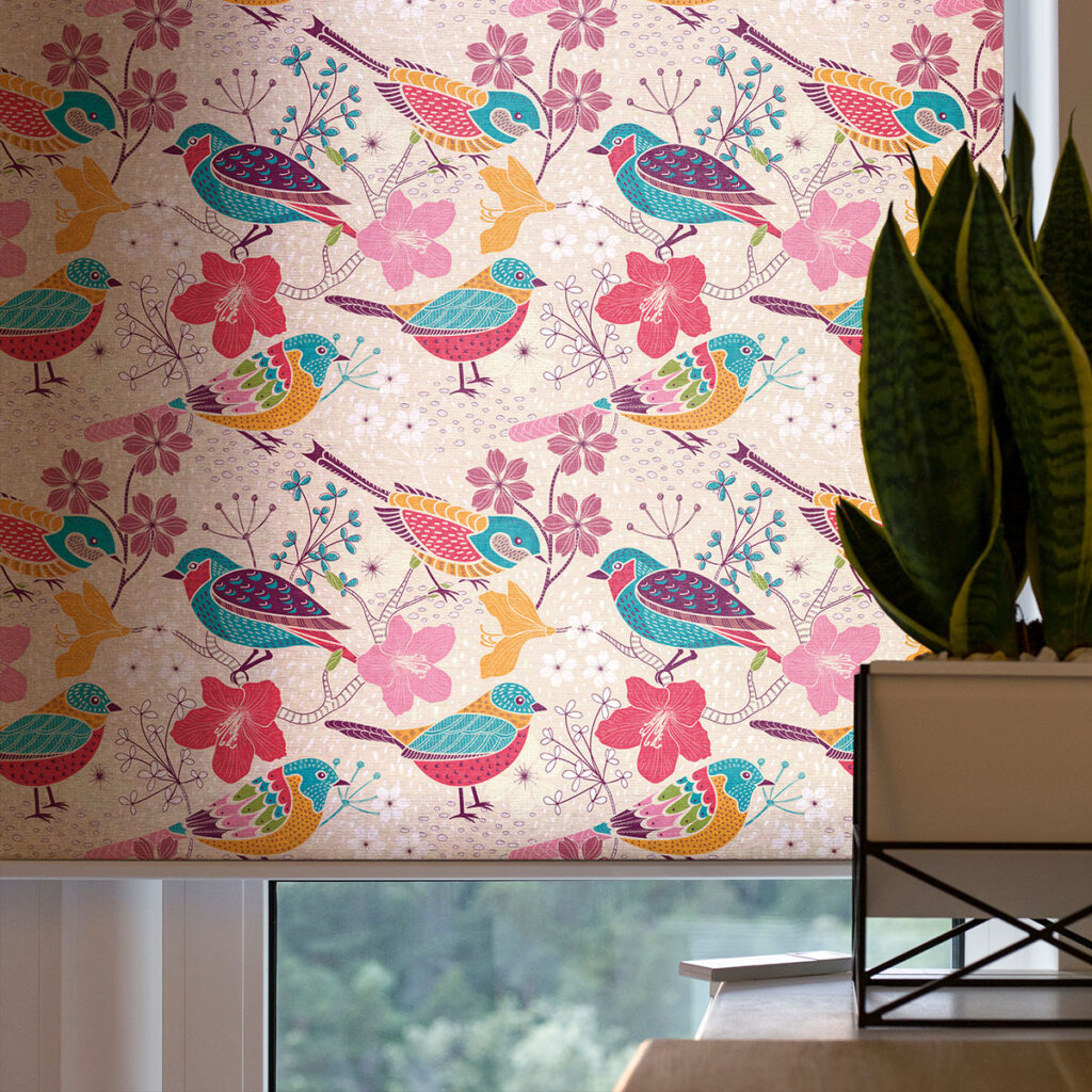 Whimsical Woodland Bird Print Roller Blinds - Magicdecor®