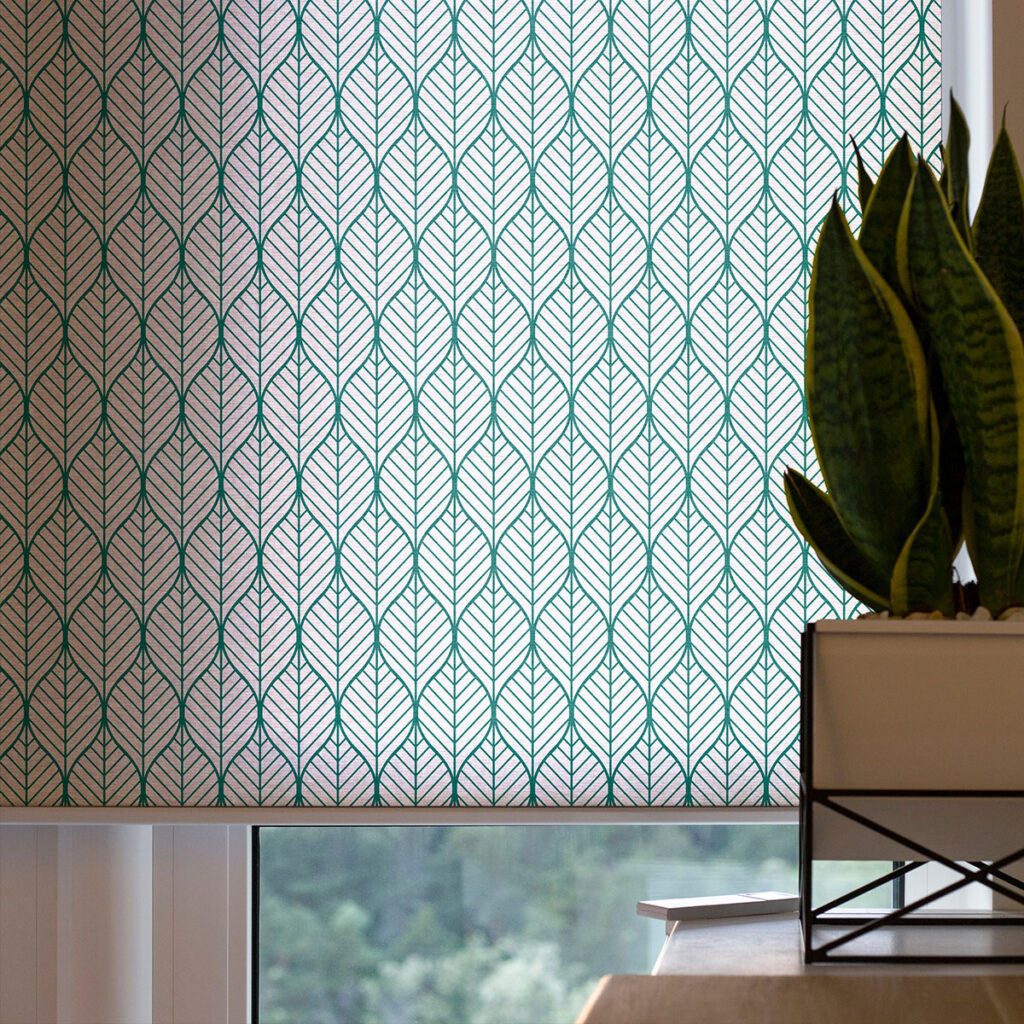 Leaves Odyssey Green Patterned Roller Blinds - Magicdecor®