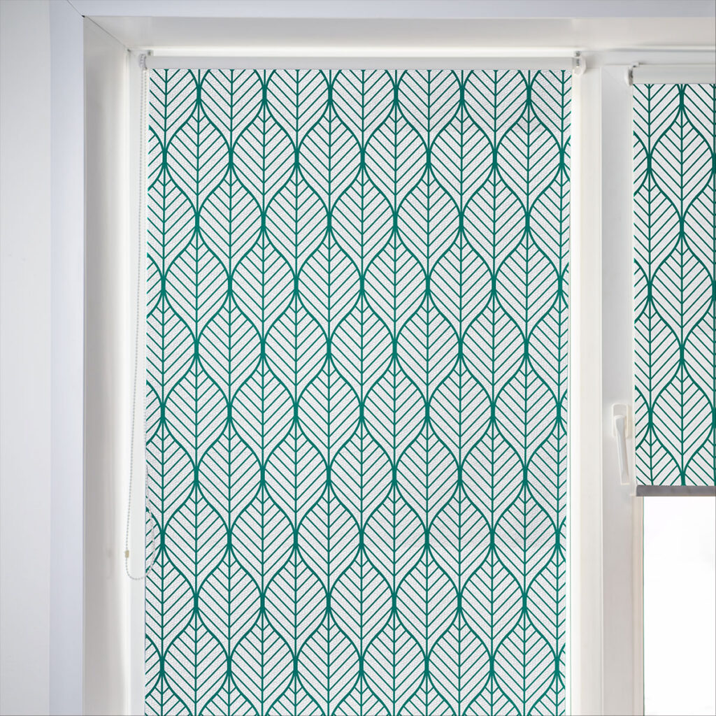 Leaves Odyssey Green Patterned Roller Blinds - Magicdecor®