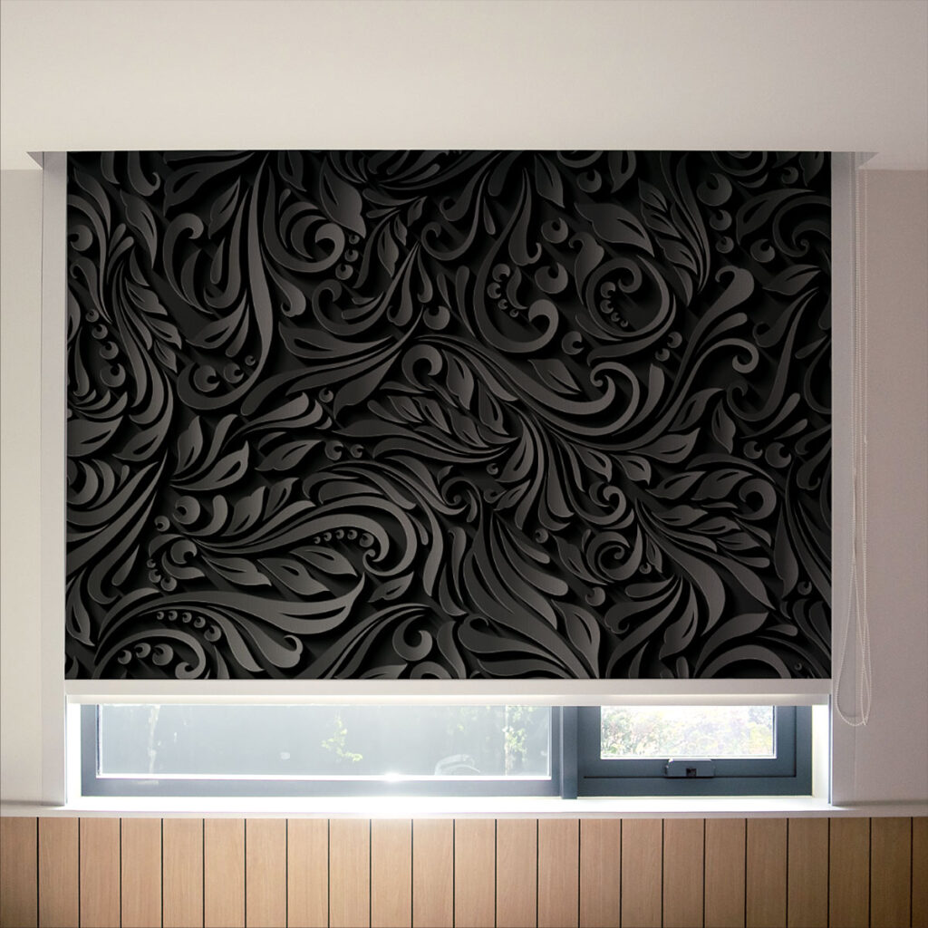 Artisan Black Patterned Roller Blinds - Magicdecor®