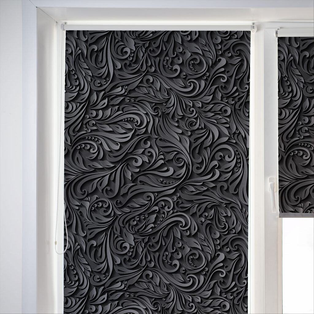 Artisan Black Patterned Roller Blinds - Magicdecor®