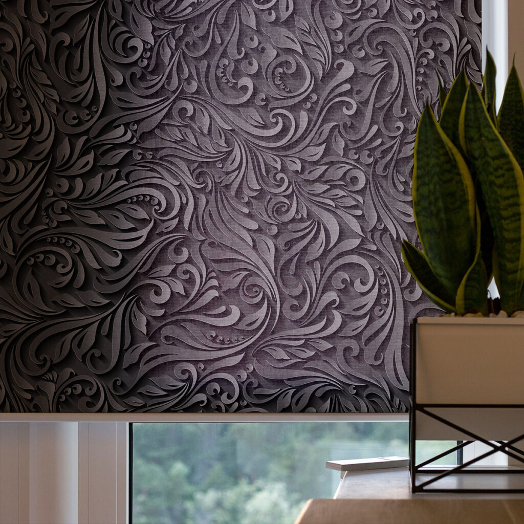 Artisan Black Patterned Roller Blinds - Magicdecor®