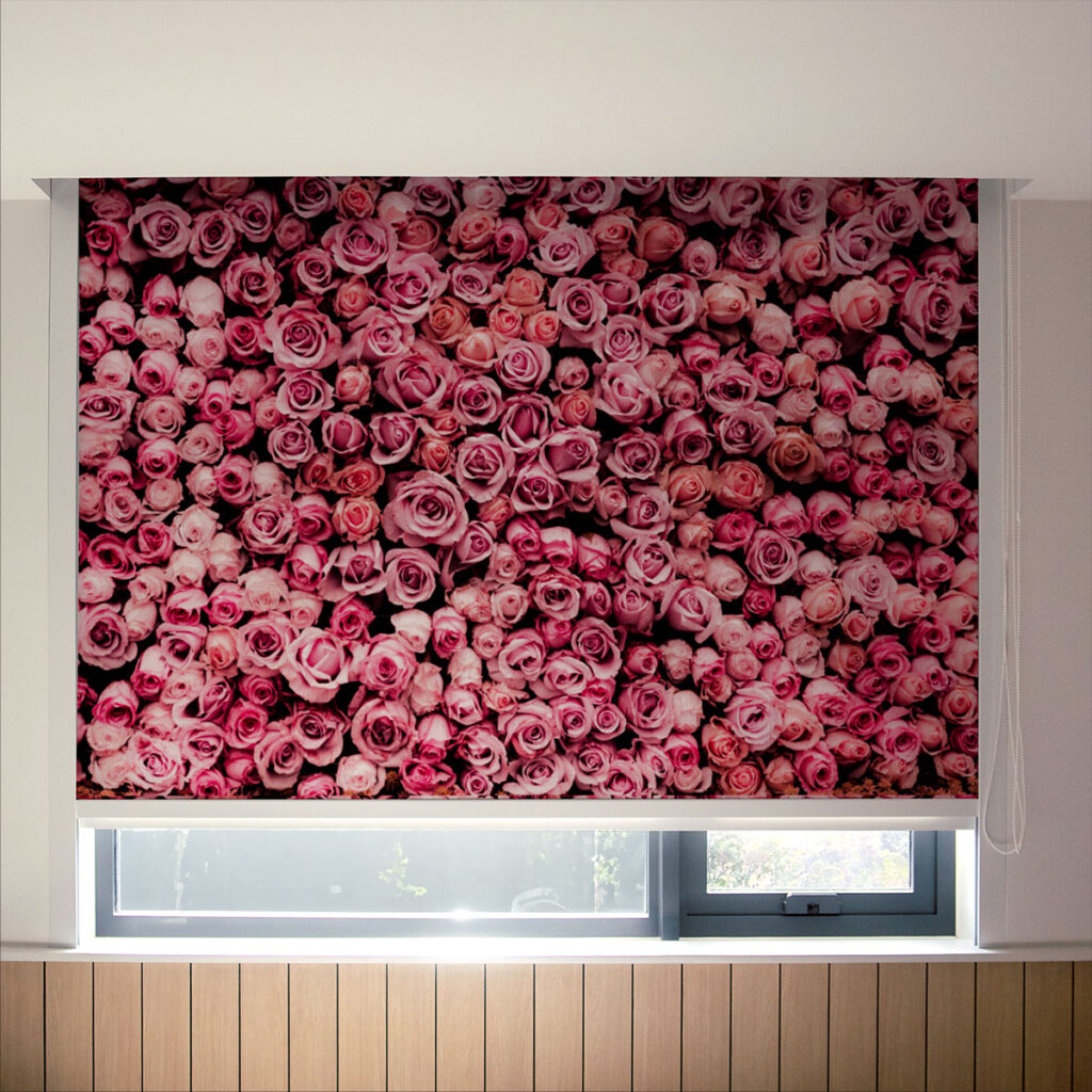 Crimson Harmony Rose Patterned Roller Blinds - Magicdecor®