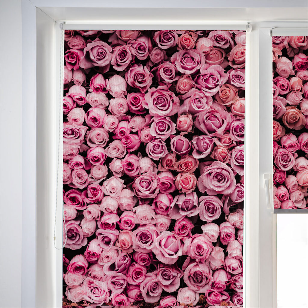 Crimson Harmony Rose Patterned Roller Blinds - Magicdecor®