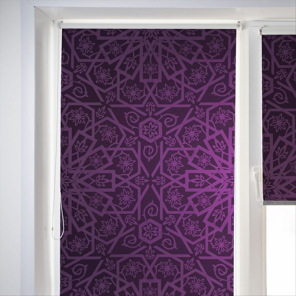 Decorative Purple Floral Pattern Roller Blinds for Windows - Magicdecor®