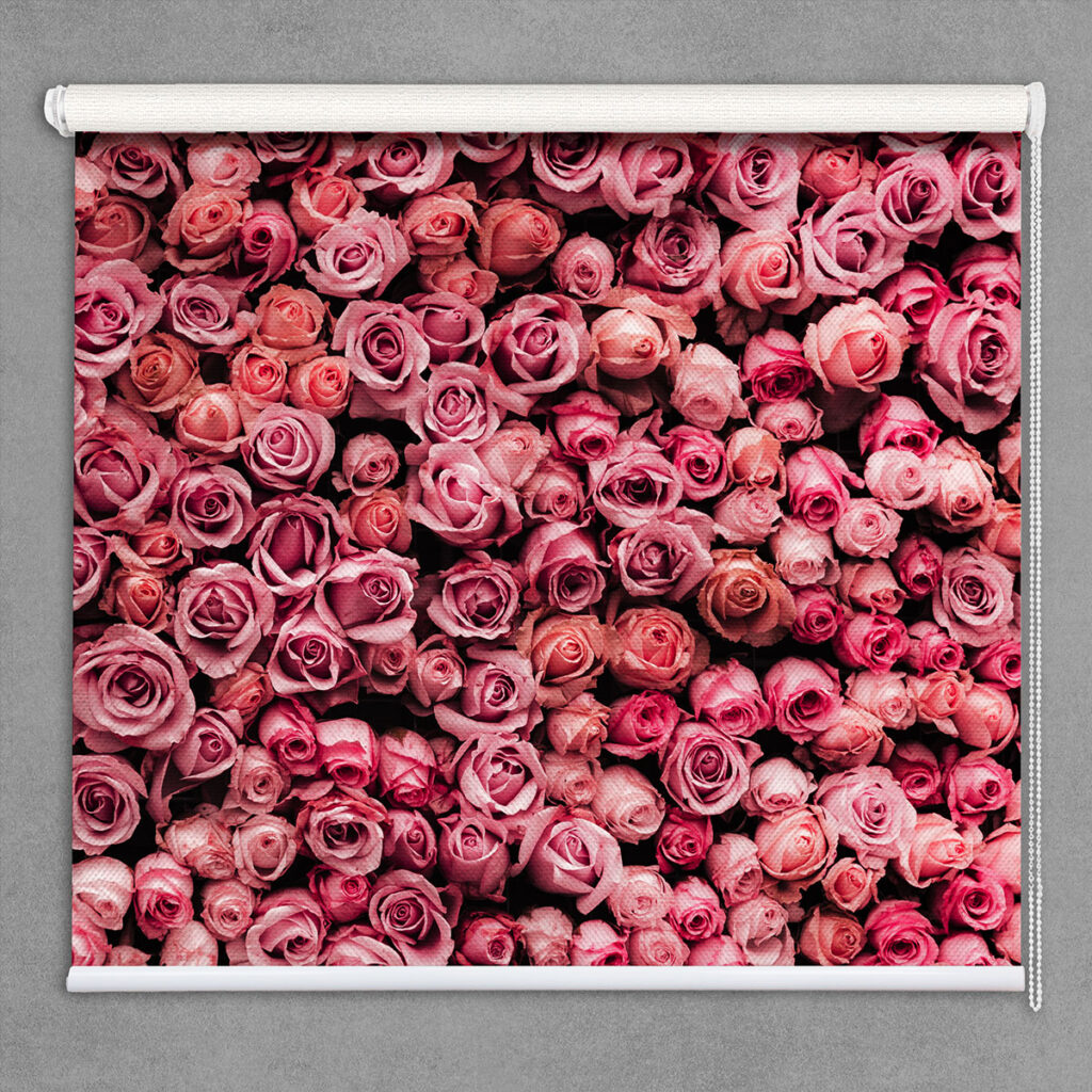 Crimson Harmony Rose Patterned Roller Blinds - Magicdecor®