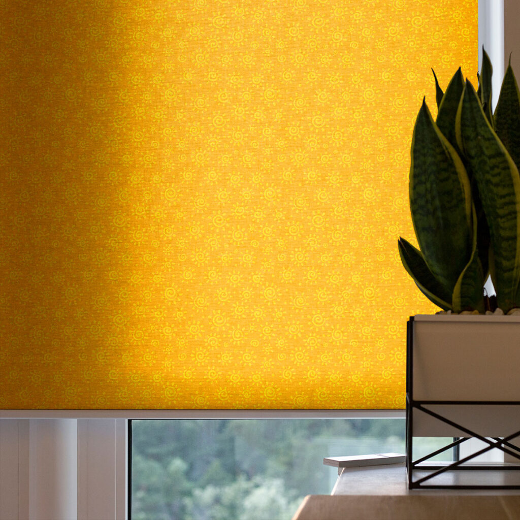 Sunny Delight Yellow Patterned Window Blinds - Magic Decor
