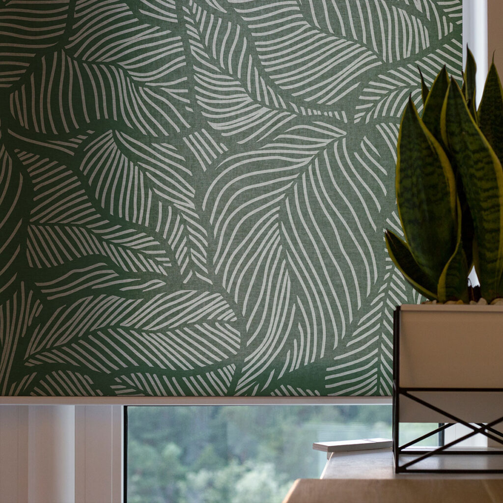 Dark Green leaves Patterned Roller Blinds - Magicdecor®