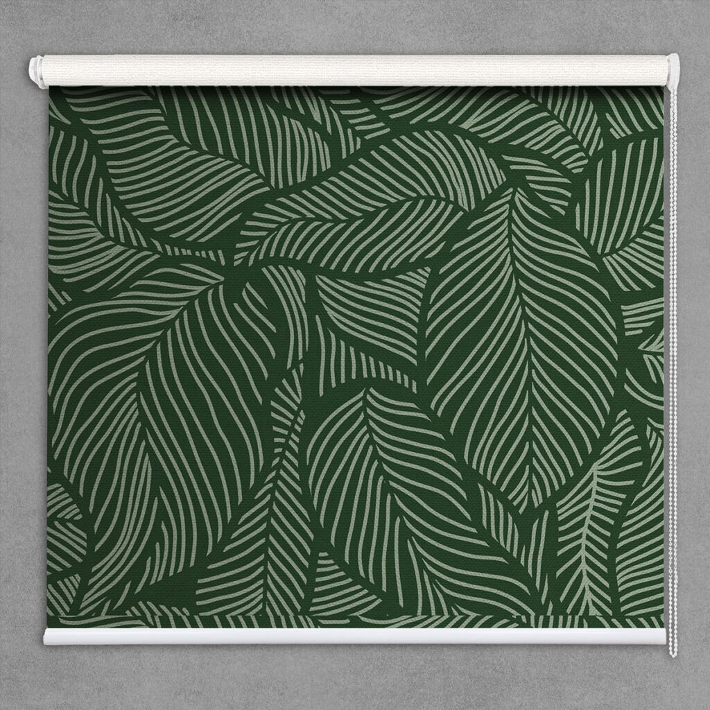 Dark Green leaves Patterned Roller Blinds - Magicdecor®