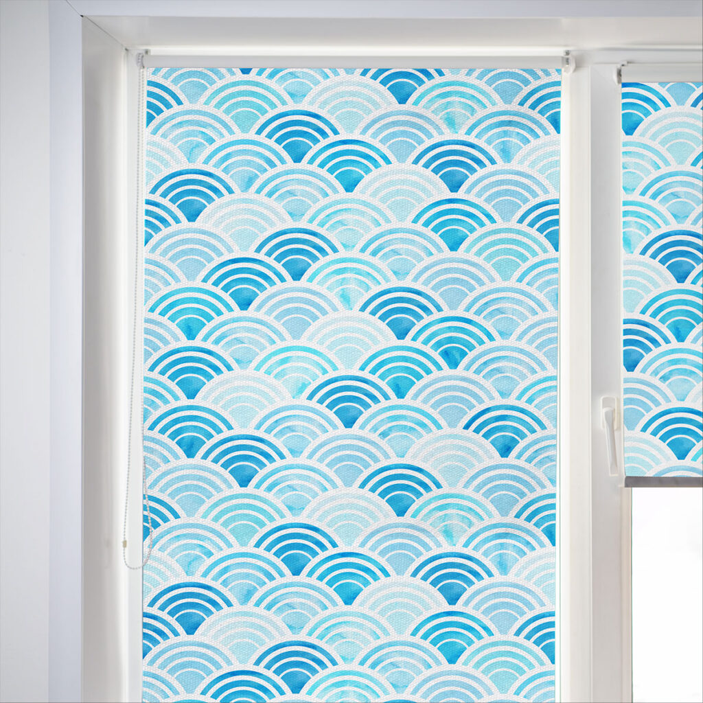 Sky Blue Patterned Window Blinds - Magicdecor®