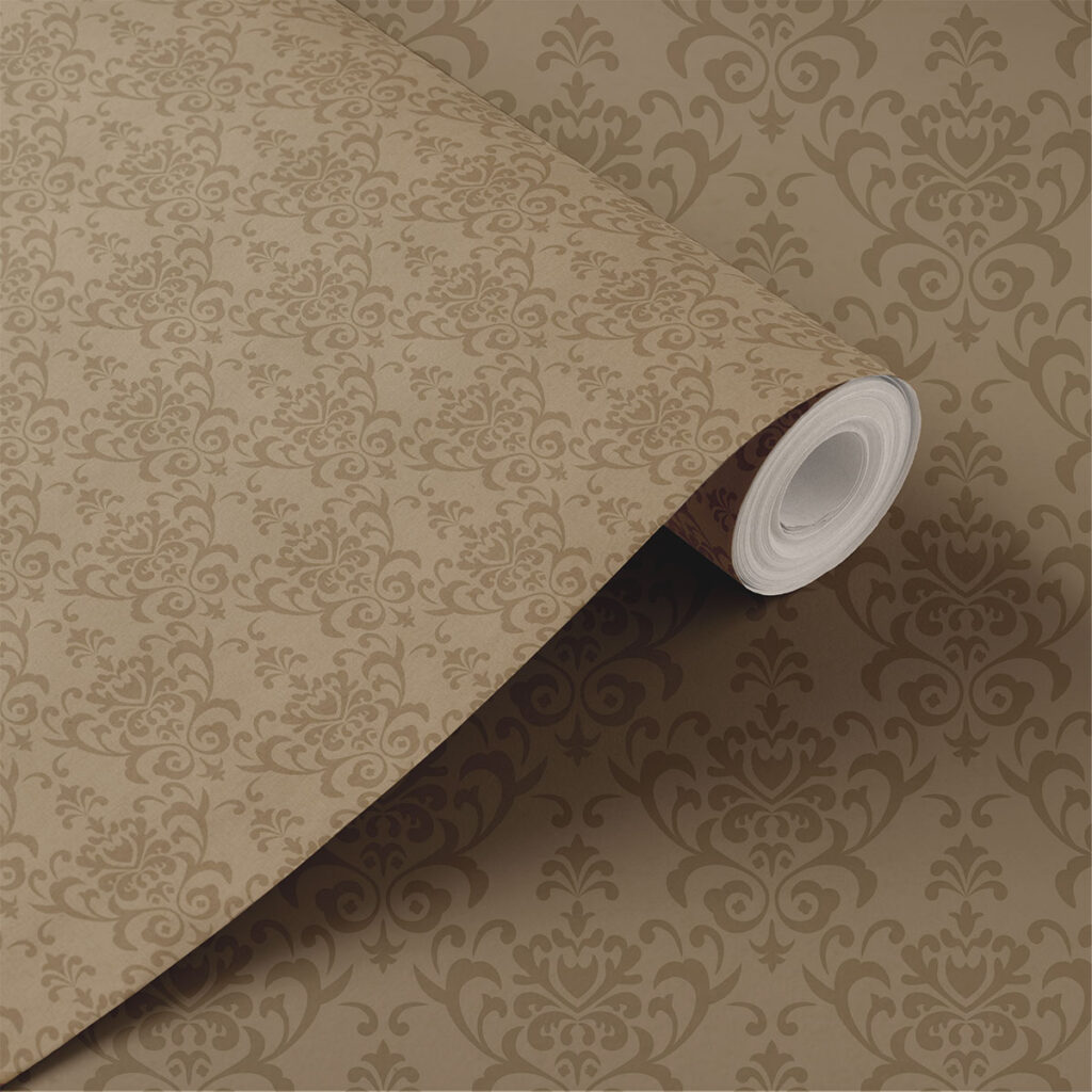 Khaki Damask Elegance Wallpaper Roll - Magicdecor®