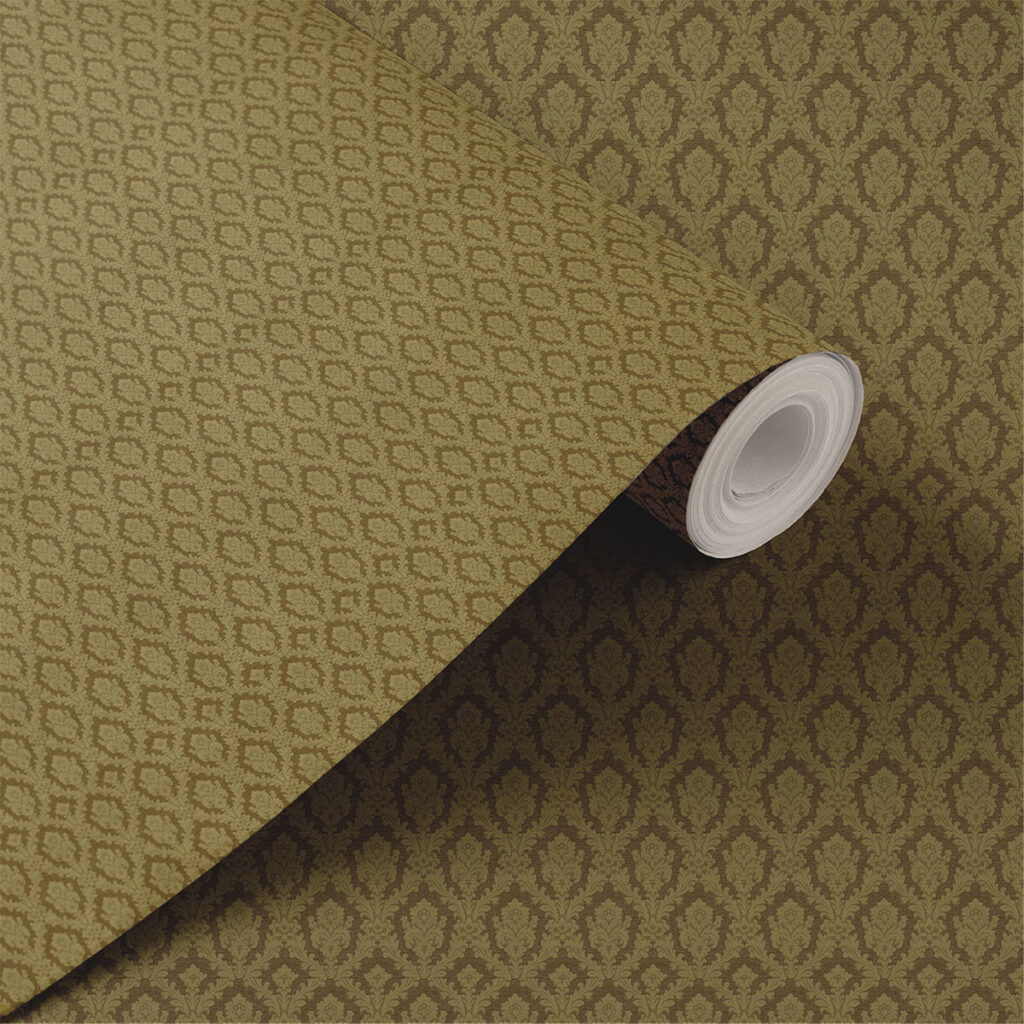 Olive Elegance Damask Pattern Wallpaper Roll - Magicdecor®