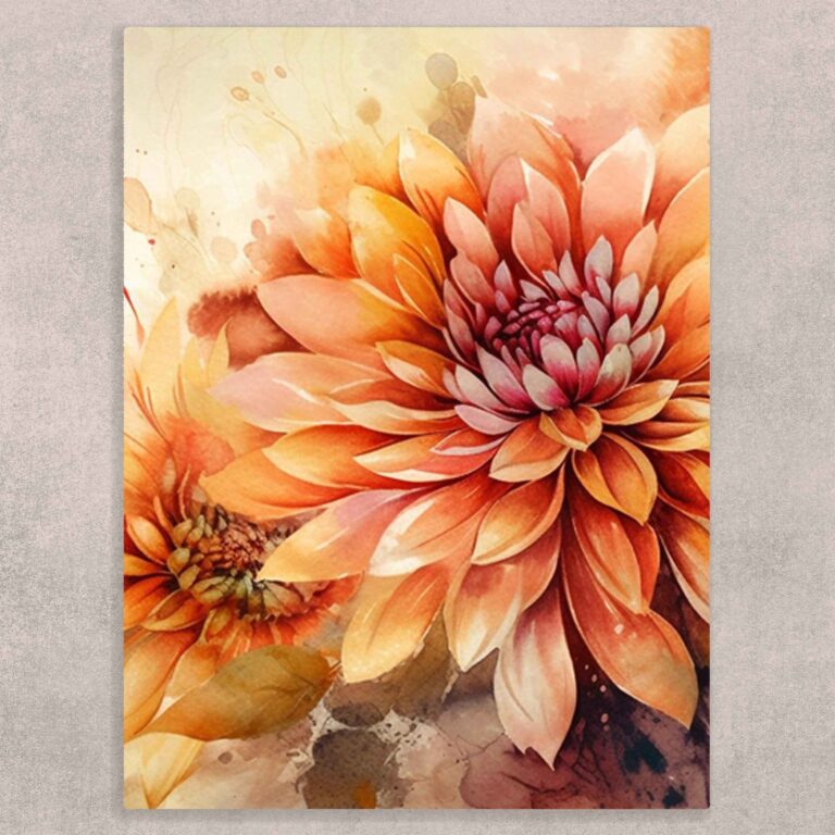 Beautiful Dahlia Flower Canvas Painting - Magicdecor®