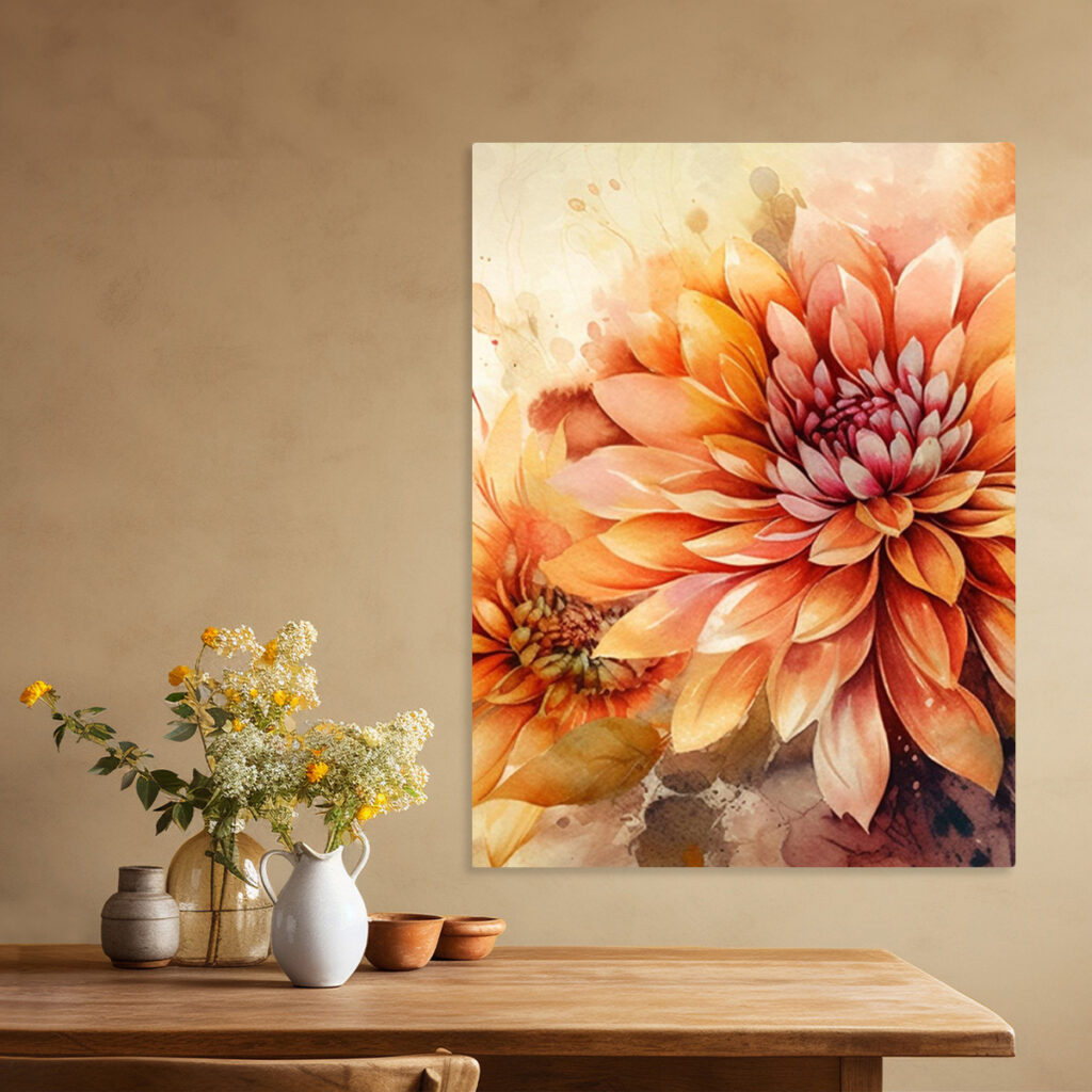 Beautiful Dahlia Flower Canvas Painting - Magicdecor®