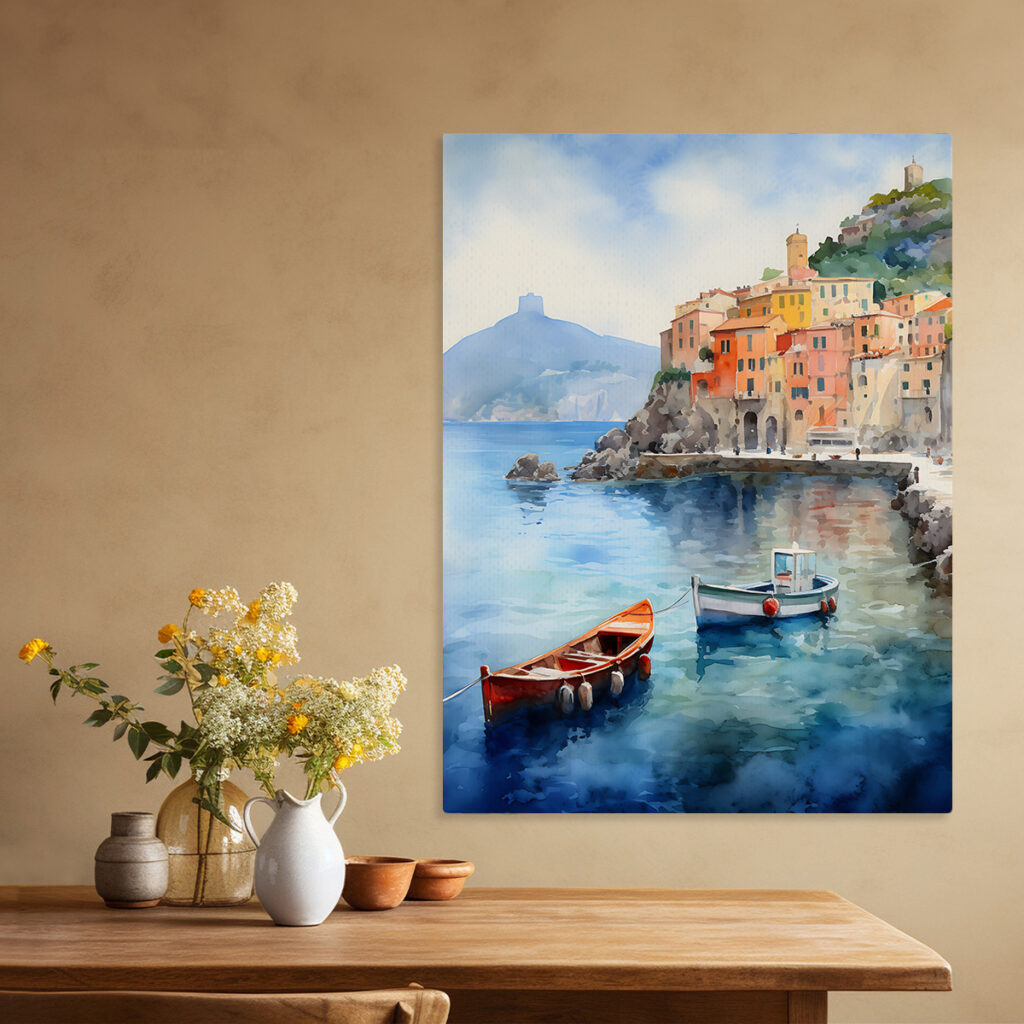 Italian Sea and Island Scenery Canvas Painting - Magicdecor®