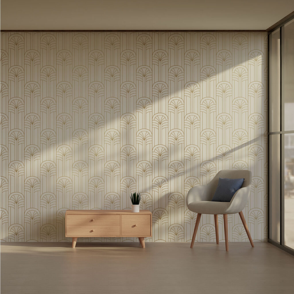 Golden Elegance Off-White with Gilded Pattern Wallpaper Roll - Magicdecor®