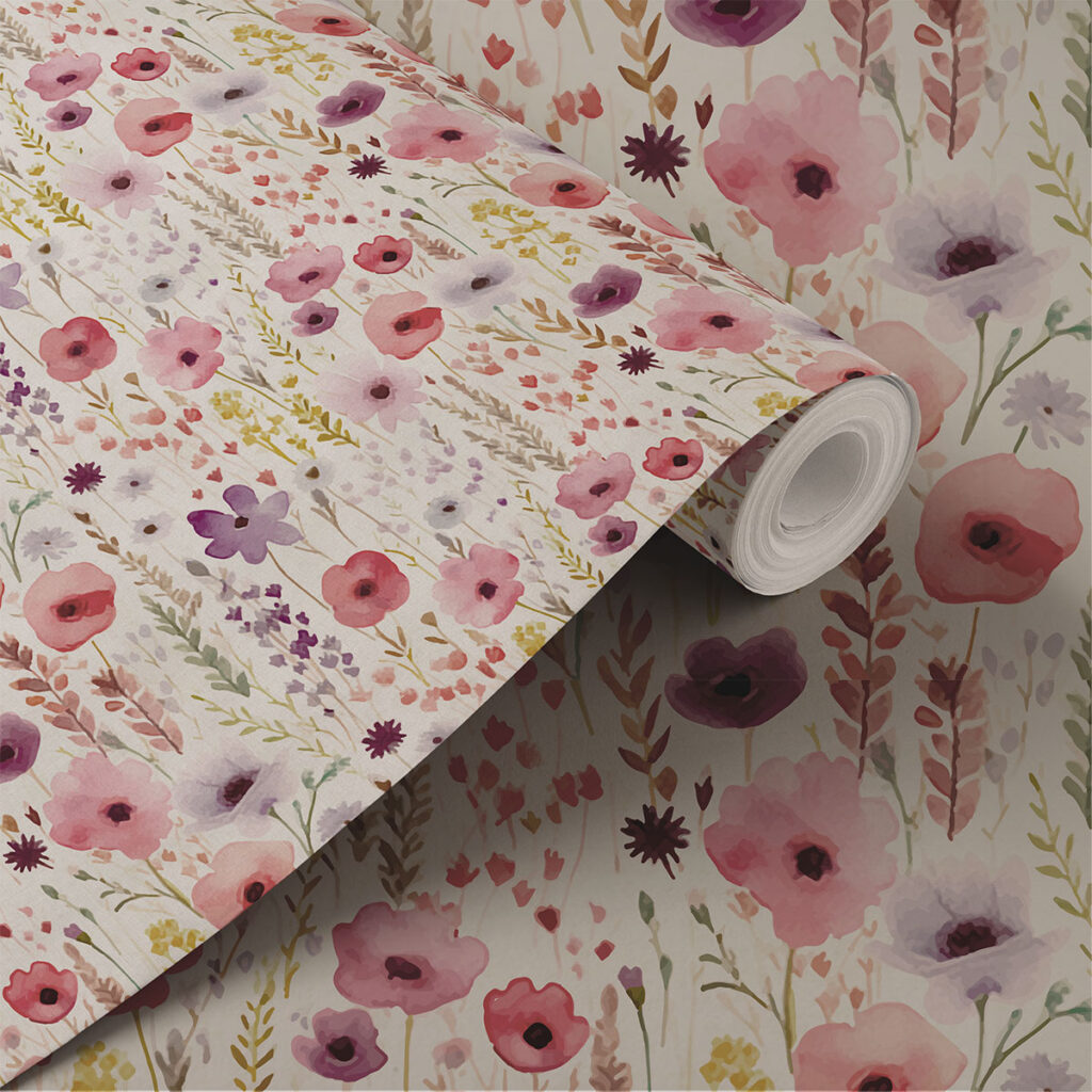 Pink Floral Wallpaper Roll - Magicdecor®