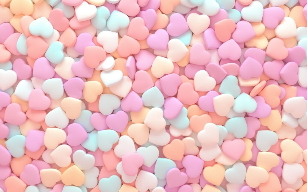 3D Effect Heart Candy Pattern Wallpaper for Girls - Magicdecor®